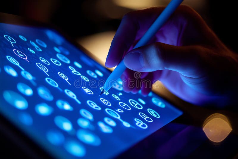 Digital Creativity in Action Stock Illustration - Illustration of ...