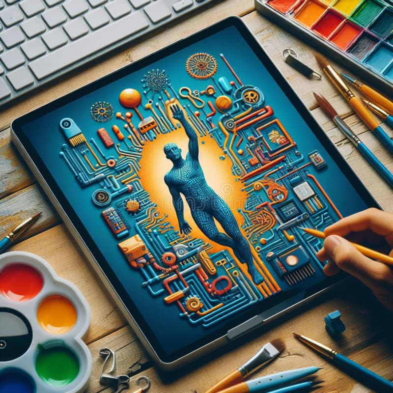 Digital creativity stock illustration. Illustration of animations ...