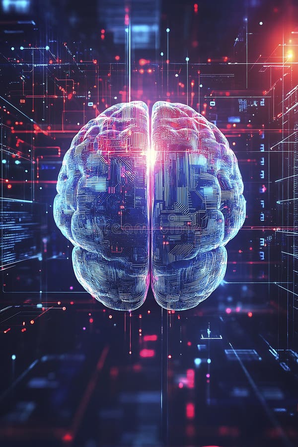 Digital Creativity Explored Abstract Brain of Artificial Intelligence ...