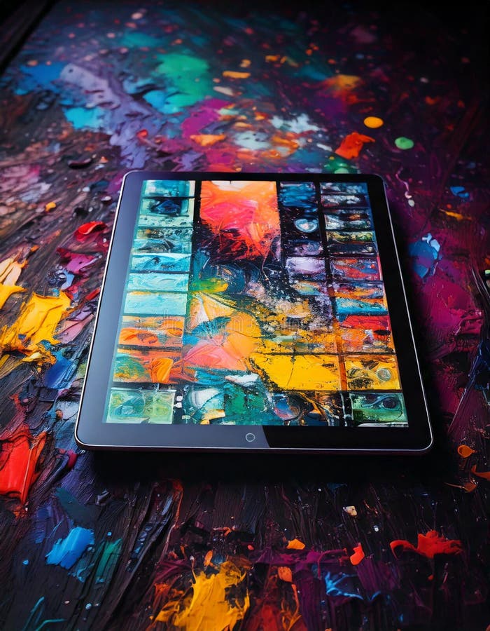 Digital Creativity - a Tablet Merging Art and Technology Stock ...