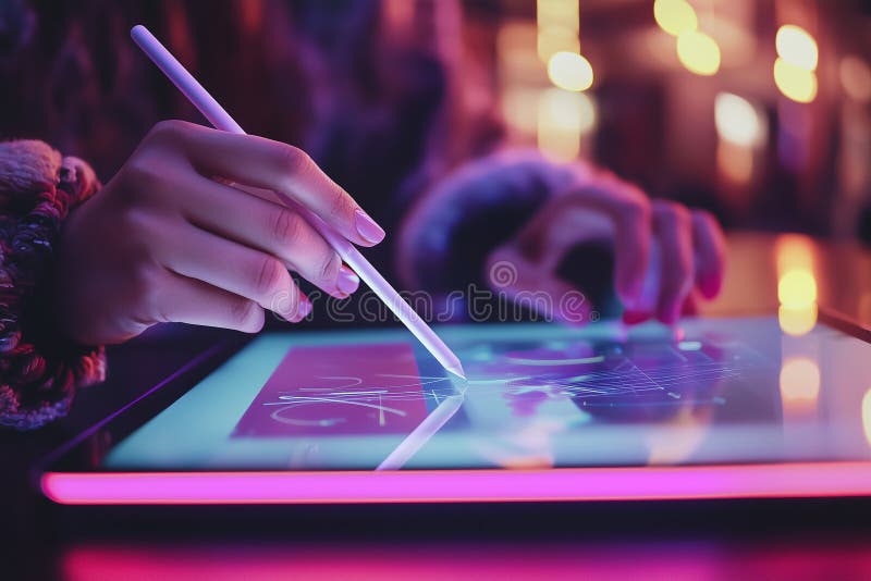 Digital Creativity at Work stock illustration. Illustration of closeup ...