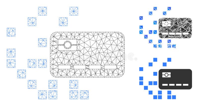 Digital Credit Card Vector Mesh Wire Frame Model and Triangle Mosaic ...