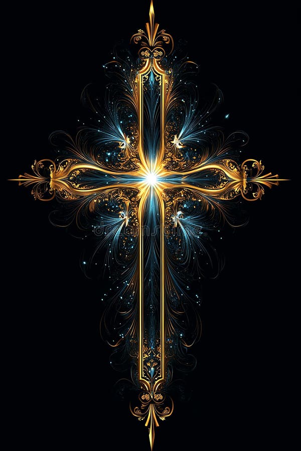 Digital Cross, AI Generated Stock Illustration - Illustration of ...