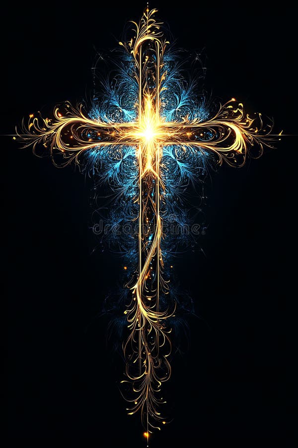 Digital Cross, AI Generated Stock Illustration - Illustration of icon ...