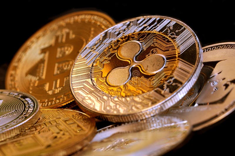 Digital Cryptocurrency Coins - Ripple Coin XRP Editorial Image - Image ...