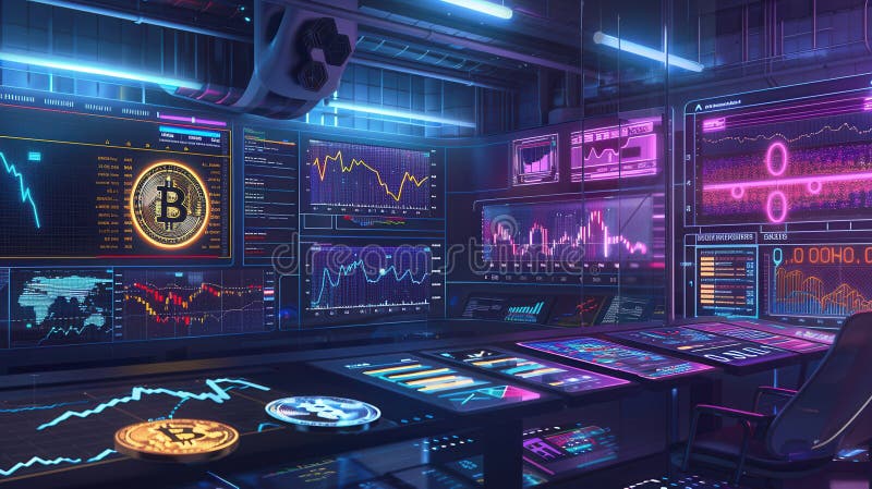 A Digital Cryptocurrency Exchange Interface Showcases Various Coins and ...