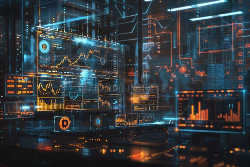 A Digital Cryptocurrency Exchange Interface Shows Various Coins with ...