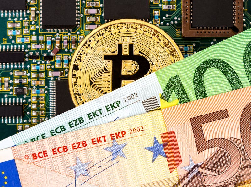 Bitcoin and Electronic Components Stock Image - Image of electronic ...