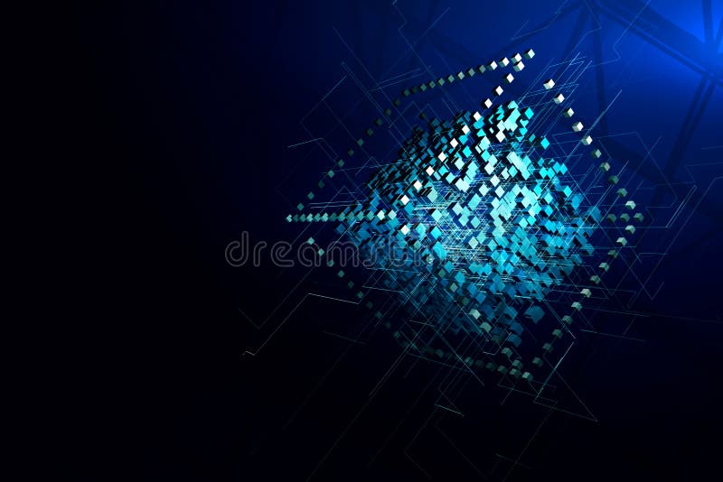 Digital cube background stock illustration. Illustration of design ...
