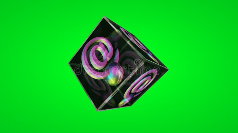 Digital Cube with Email Symbol on Green Screen Stock Footage - Video of media, symbol: 367132926