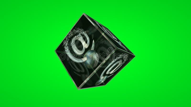 Digital Cube with Email Symbol on Green Screen Stock Footage - Video of ...