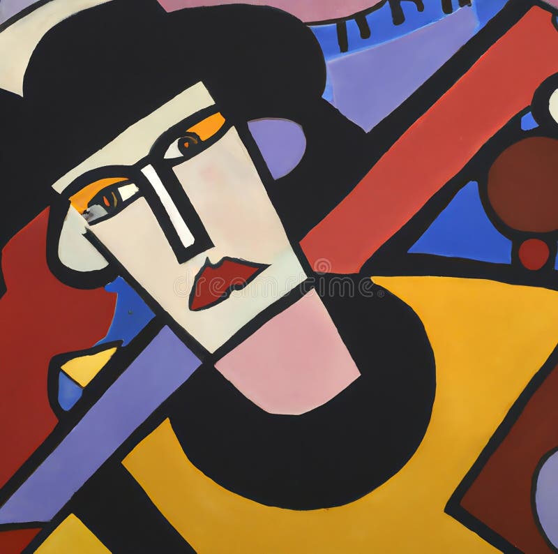 Digital Cubism, Array of Human Faces Pieced Together, Each Face Encoded ...