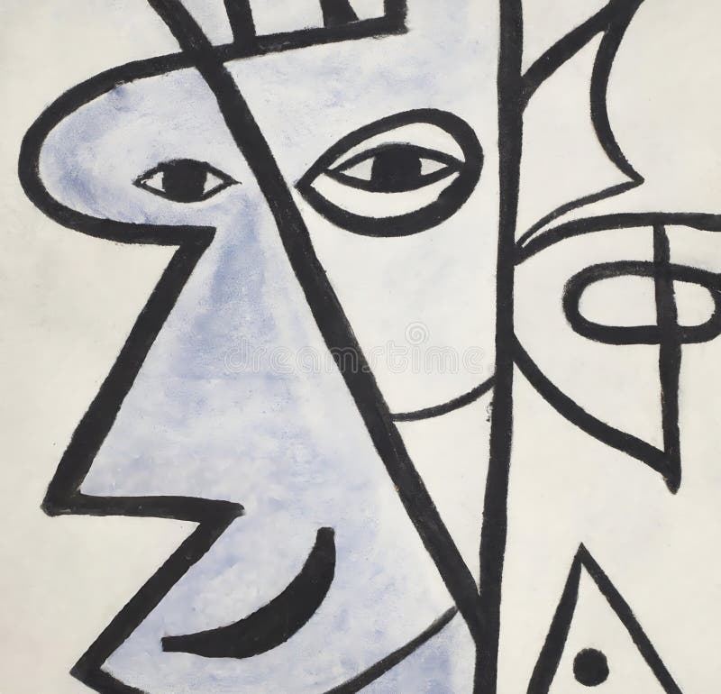 Digital Cubism, Array of Human Faces Pieced Together, Each Face Encoded ...