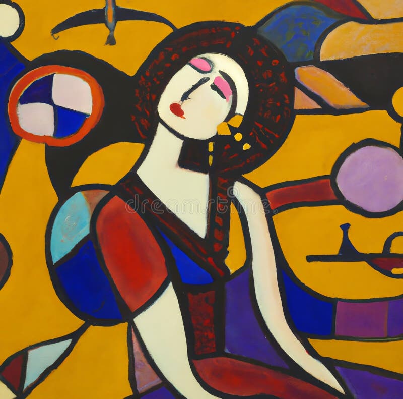 Digital Cubism, Array of Human Faces Pieced Together, Each Face Encoded ...