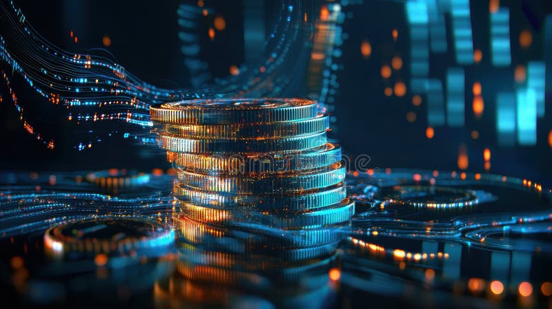 Digital Currency and Abstract Technology Stock Illustration ...