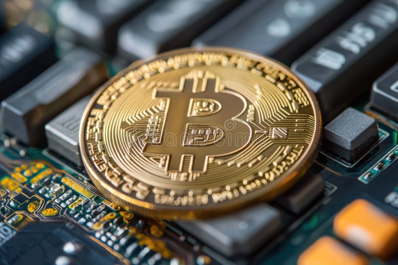 Digital Currency Coin Circuit Board Symbolizing Secure Transactions ...