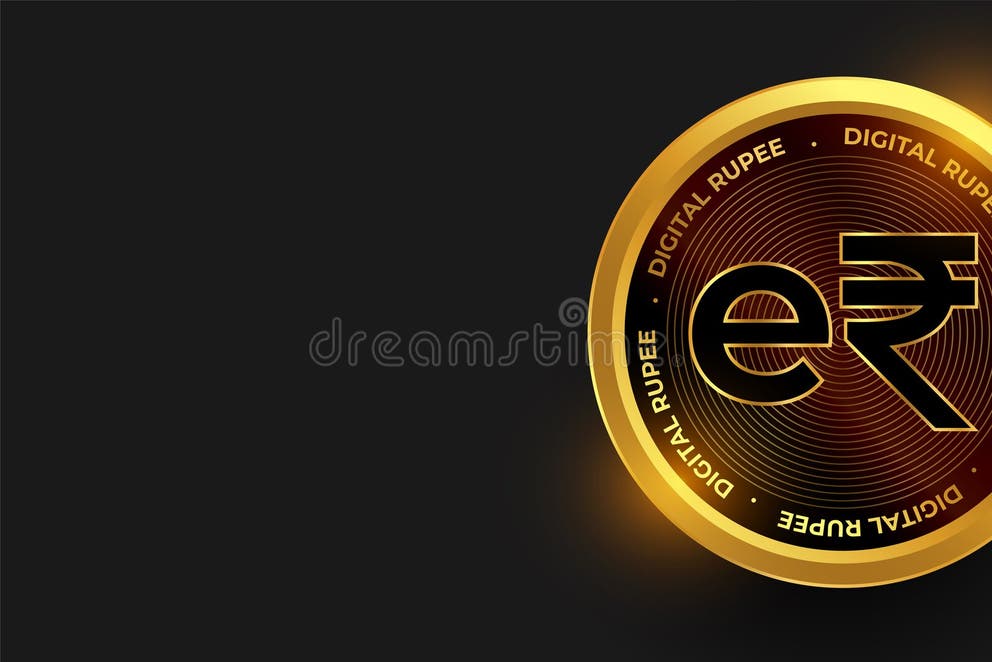 Digital Currency Erupee E-rupi Virtual Coin Design Stock Vector ...