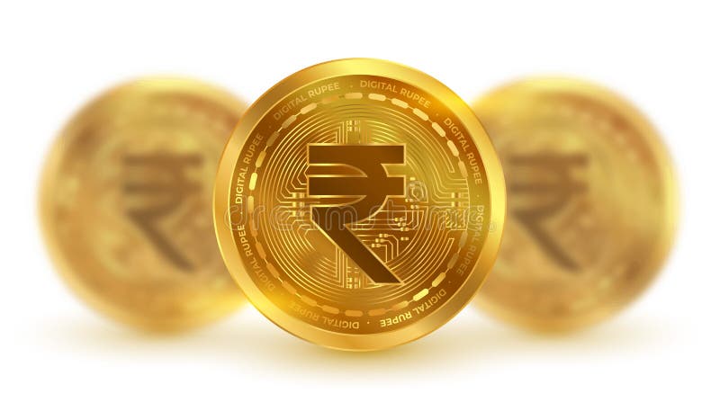 Digital Currency Symbol of Indian Rupee Background with Light Effect ...