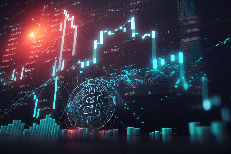 Digital Currency and Stock Market Chart. 3d Rendering Toned Image ...