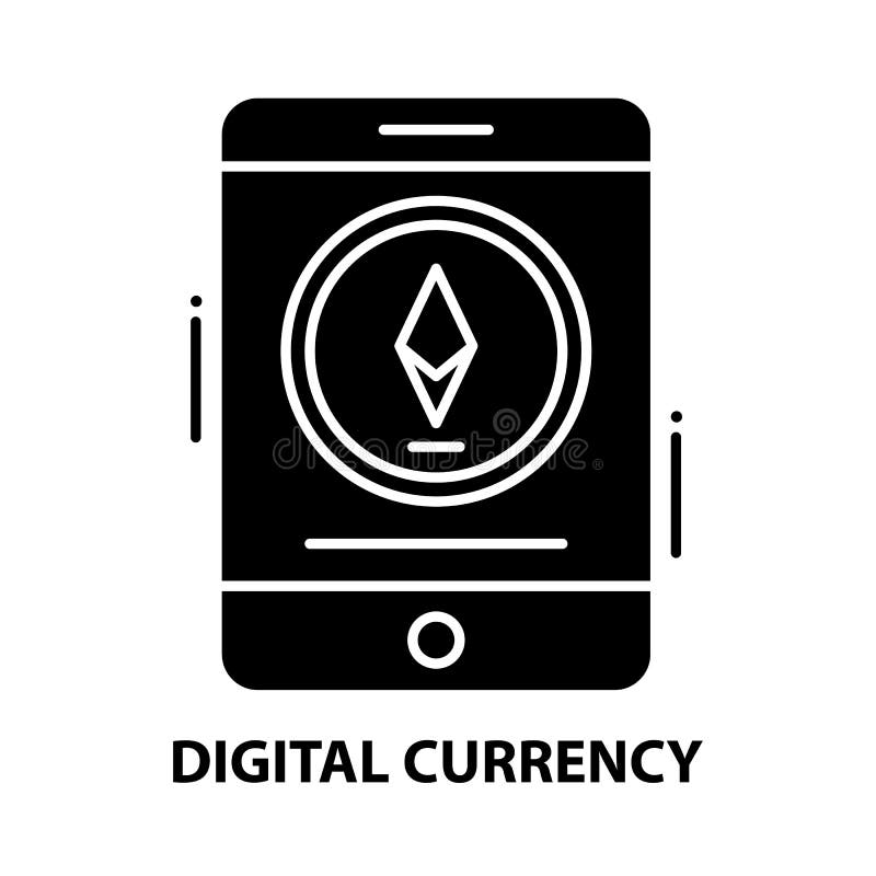 Digital Currency Symbol Icon, Black Vector Sign with Editable Strokes ...