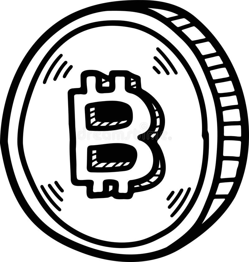 Digital Currency Symbols Hand Drawn Illustrations in Line Art Style ...