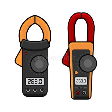 Digital Current Clamp Meter. Electrician Power Tools Stock Vector ...