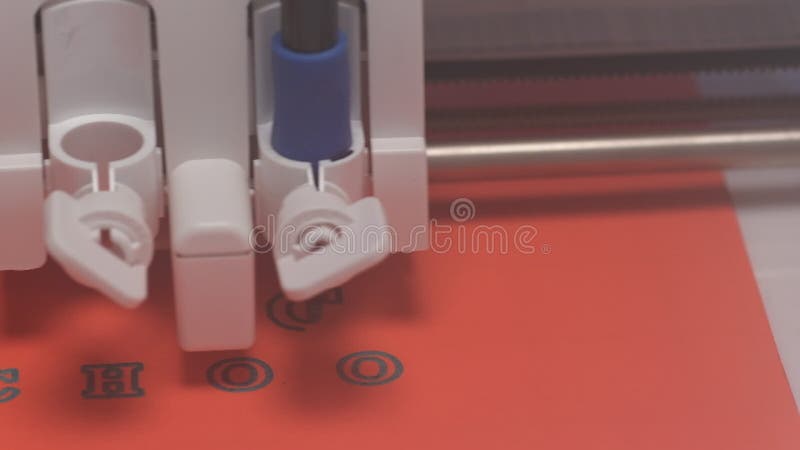 Digital Cutting and Creasing Plotter Draws Letters Stock Footage ...