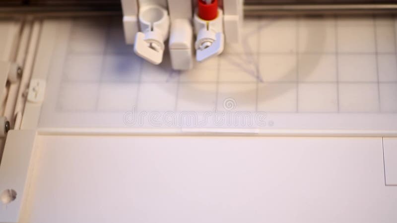 Digital Cutting and Creasing Plotter during Work Top View Stock Footage ...