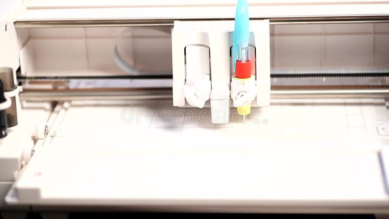 Digital Cutting and Creasing Plotter during Work Top View Stock Footage ...