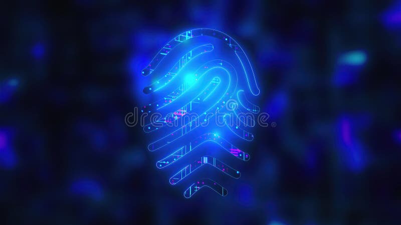 Digital cyber fingerprint stock illustration. Illustration of ...