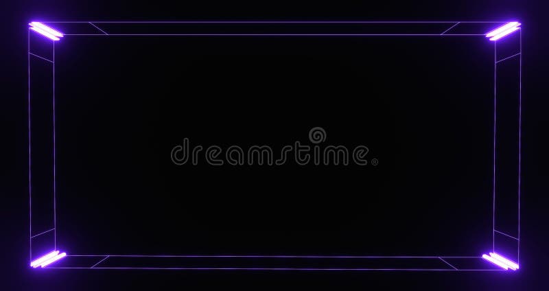 Digital Cyber Frame with Neon Backlight Background Stock Illustration ...