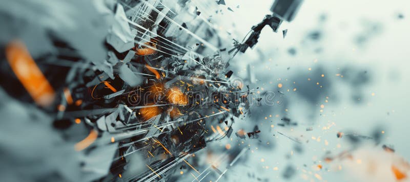 Cyber Digital Machine Explosion Background Stock Illustration ...