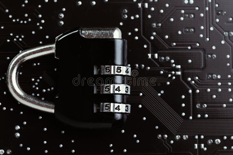 Digital Cyber Safety Or Security Encryption Concept, Code Numbers On ...