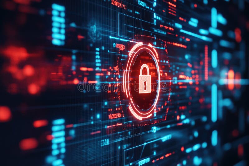 Digital Cyber Security stock photo. Image of computer - 364049608