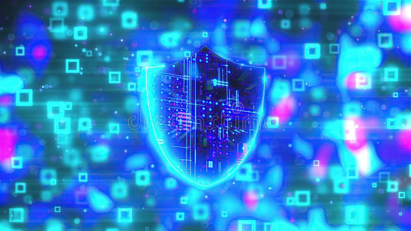 Digital cyber shield stock illustration. Illustration of cybersecurity ...