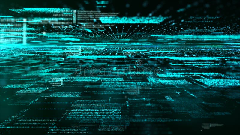 Digital Cyber Space Particles Stock Illustration - Illustration of ...