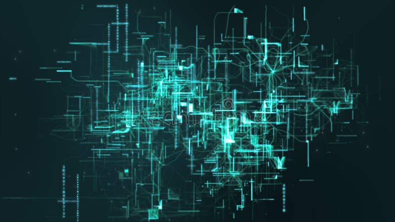 Digital Cyber Space Particles Stock Illustration - Illustration of ...