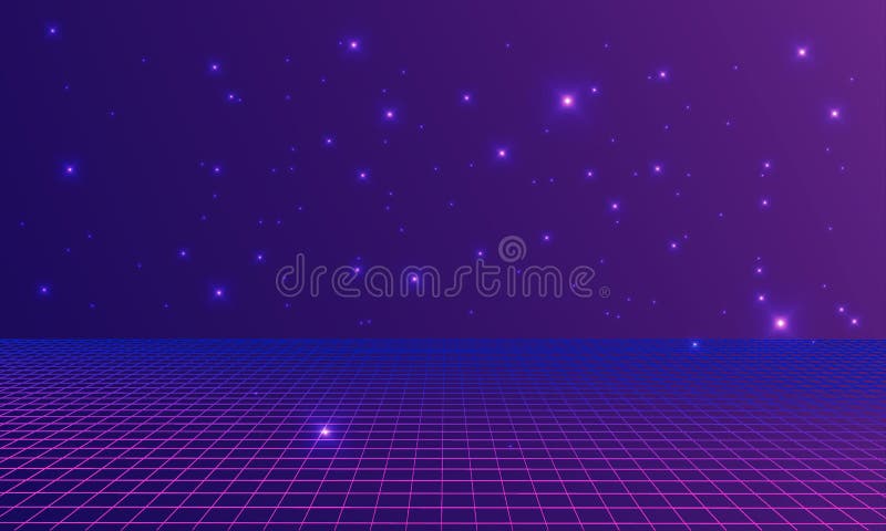 Digital Cyber Surface with Stars, Spider Web Design. Vector ...