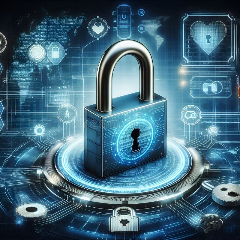 Digital Cybersecurity Lock for Secured Smart Infrastructure Stock ...