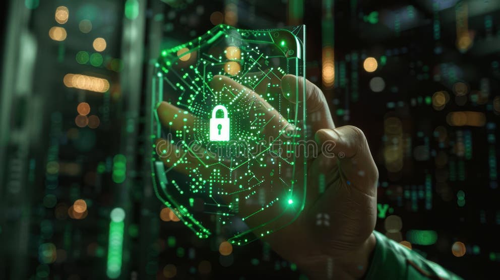 The Digital Cybersecurity Shield.AI Generated Image Stock Photo - Image ...
