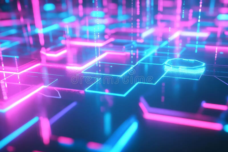 A Digital Cyberspace Constructed from Endless Floating Hexagonal ...