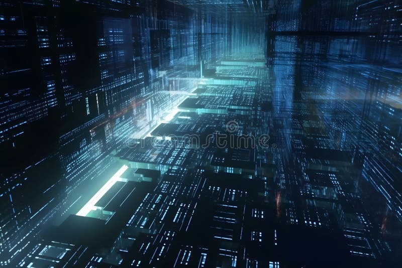 Digital Cyberspace and Digital Data Network Connections Concept. Future ...