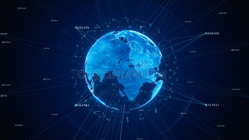 Digital Cyberspace and Digital Data Network Connections Concept ...