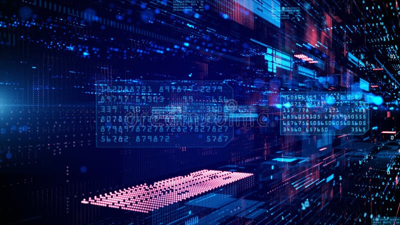 Digital Cyberspace and Data Network Connections. Transfer Digital Data ...