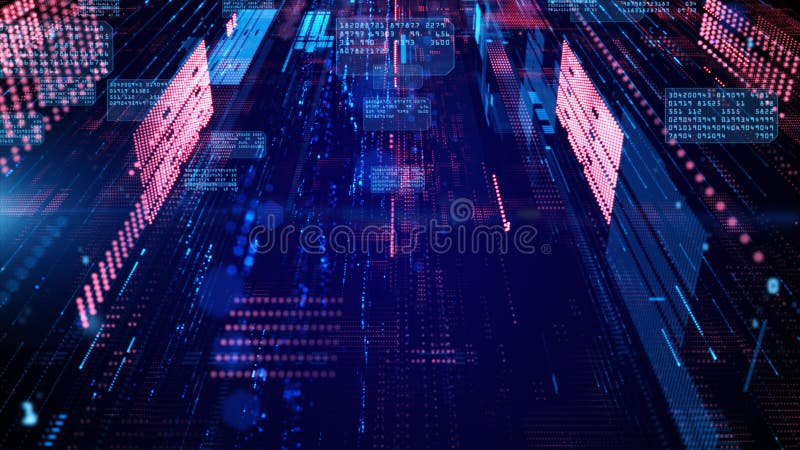 Digital Cyberspace and Data Network Connections. Transfer Digital Data ...