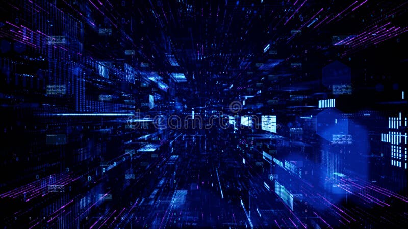 Digital Cyberspace and Data Network Connections. Transfer Digital Data ...