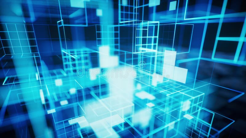 Digital Cyberspace with Glowing Cross Lines, 3d Rendering Stock Footage - Video of technology ...