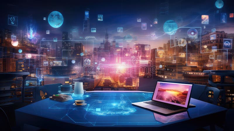 Digital Cyberspace Innovation Background Stock Illustration ...