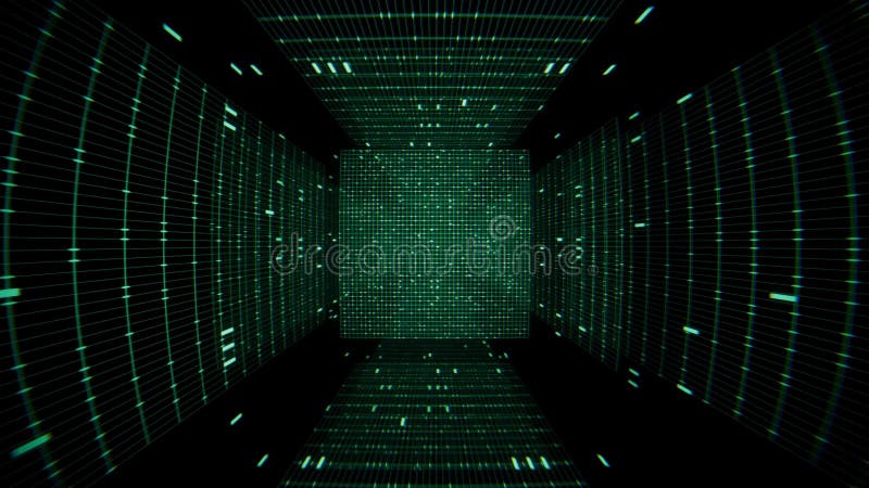Digital Cyberspace Particles, Animated Background. Digital Data Network ...