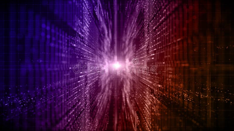 Digital Cyberspace with Particles and Digital Data Network Connections ...